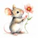 Mouse With Flower Clipart | 10 High Quality Jpgs | Digital Download ...