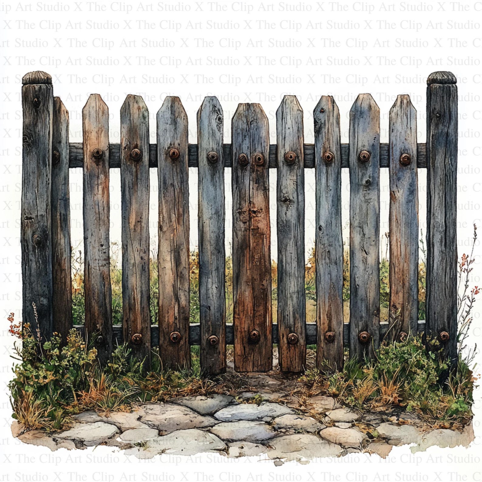 Wooden Fences Clipart | 10 High Quality Jpgs | Instant Digital Download ...