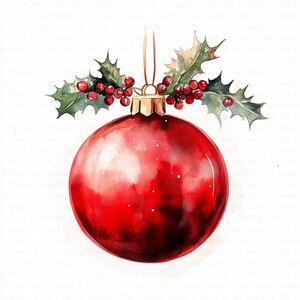 Red Bauble Clipart | 10 High Quality Jpgs | Digital Download ...