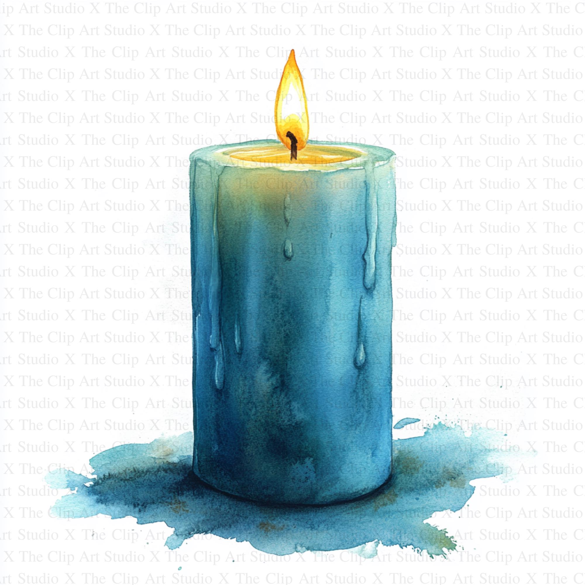 Watercolor Candles Clipart | 10 High Quality Jpgs | Instant Digital ...