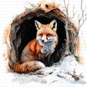 Fox in the Den Clipart | 10 High Quality Jpgs | Digital Download | Card ...