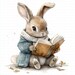 Bunny Reading Book Clipart | 10 High Quality Jpgs | Digital Download ...