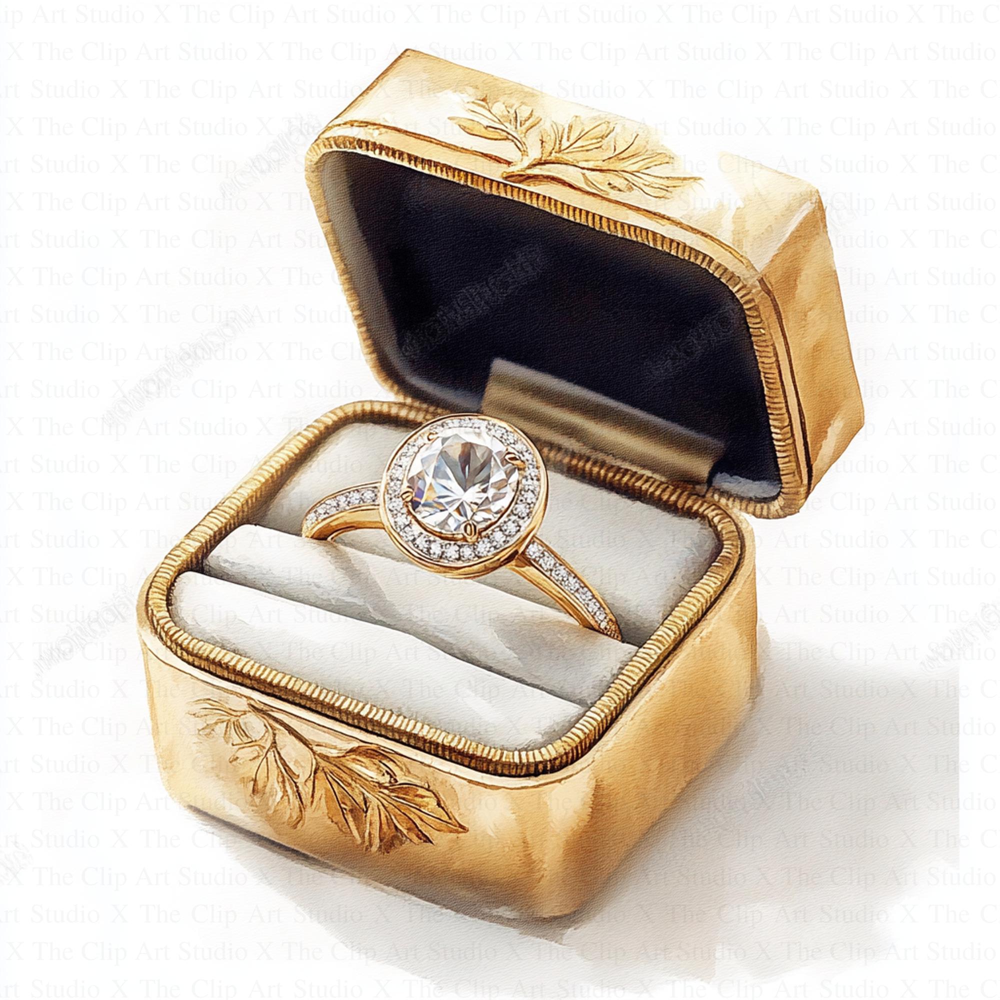 Engagement Ring Box Clipart | 10 High Quality JPG | Digital Download ...