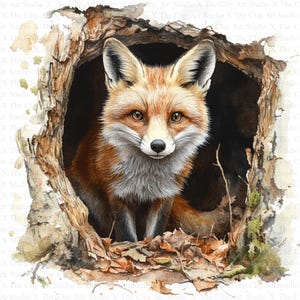 Fox in the Den Clipart | 10 High Quality Jpgs | Digital Download | Card ...