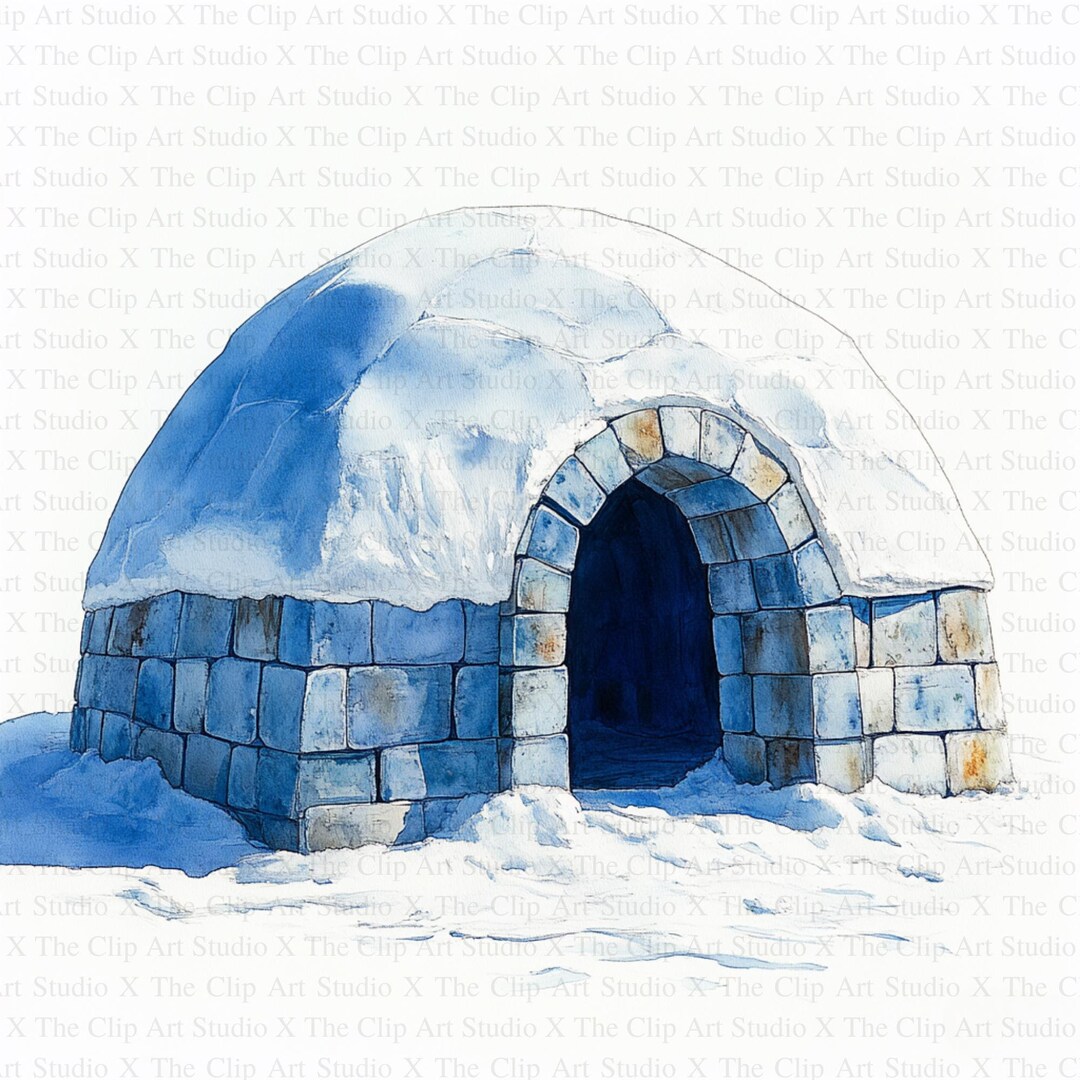 Igloo Clipart | 10 High Quality Jpgs | Instant Digital Download | Card ...