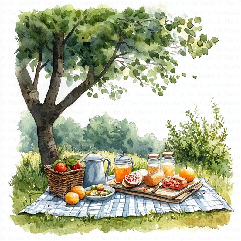 Spring Picnic Clipart | 10 High Quality Jpgs | Digital Download ...