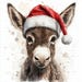 Donkey With Santa Hat Clipart | 10 High Quality Jpgs | Digital Download ...