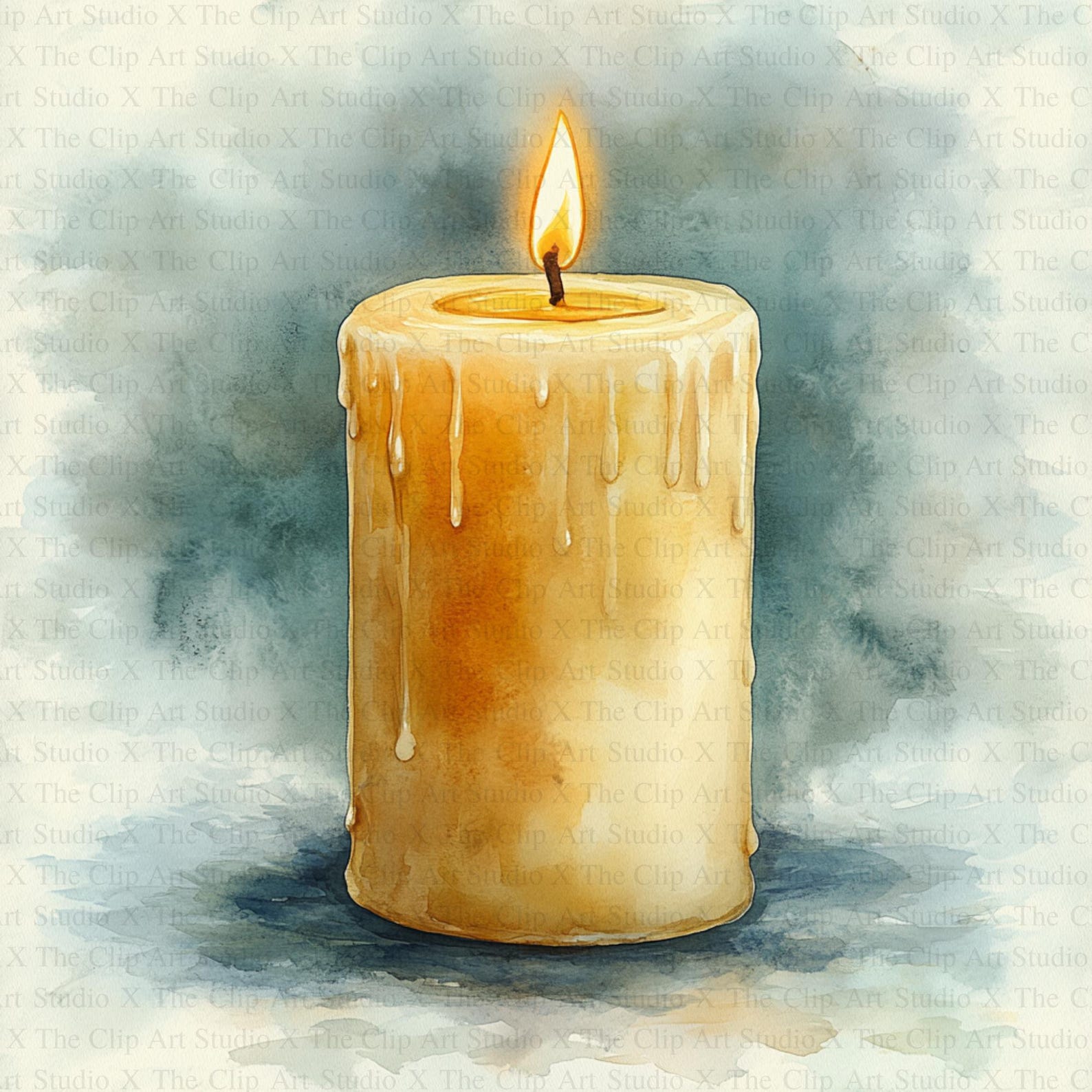Watercolor Candles Clipart 10 High Quality Jpgs Instant Digital ...