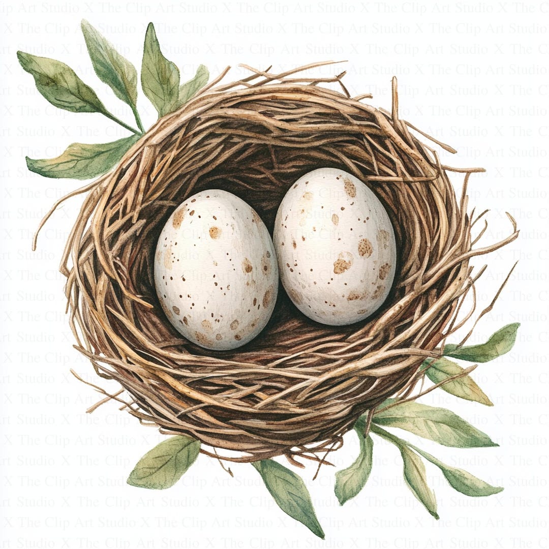 Bird Nest Clipart | 10 High Quality Jpgs | Digital Download | Paper ...