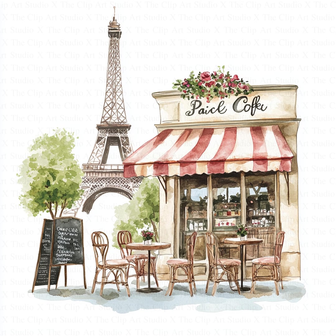 Paris Cafe Clipart | 10 High Quality Jpgs | Digital Download | Paper ...