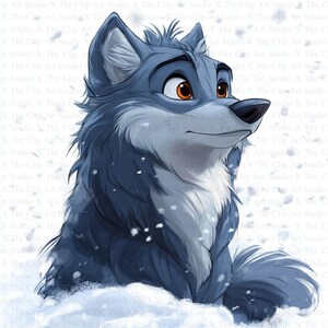 Wolf in Winter Clipart 10 High Quality Jpgs Digital Download ...