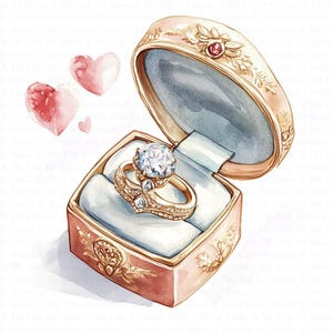 Engagement Ring Box Clipart | 10 High Quality JPG | Digital Download ...