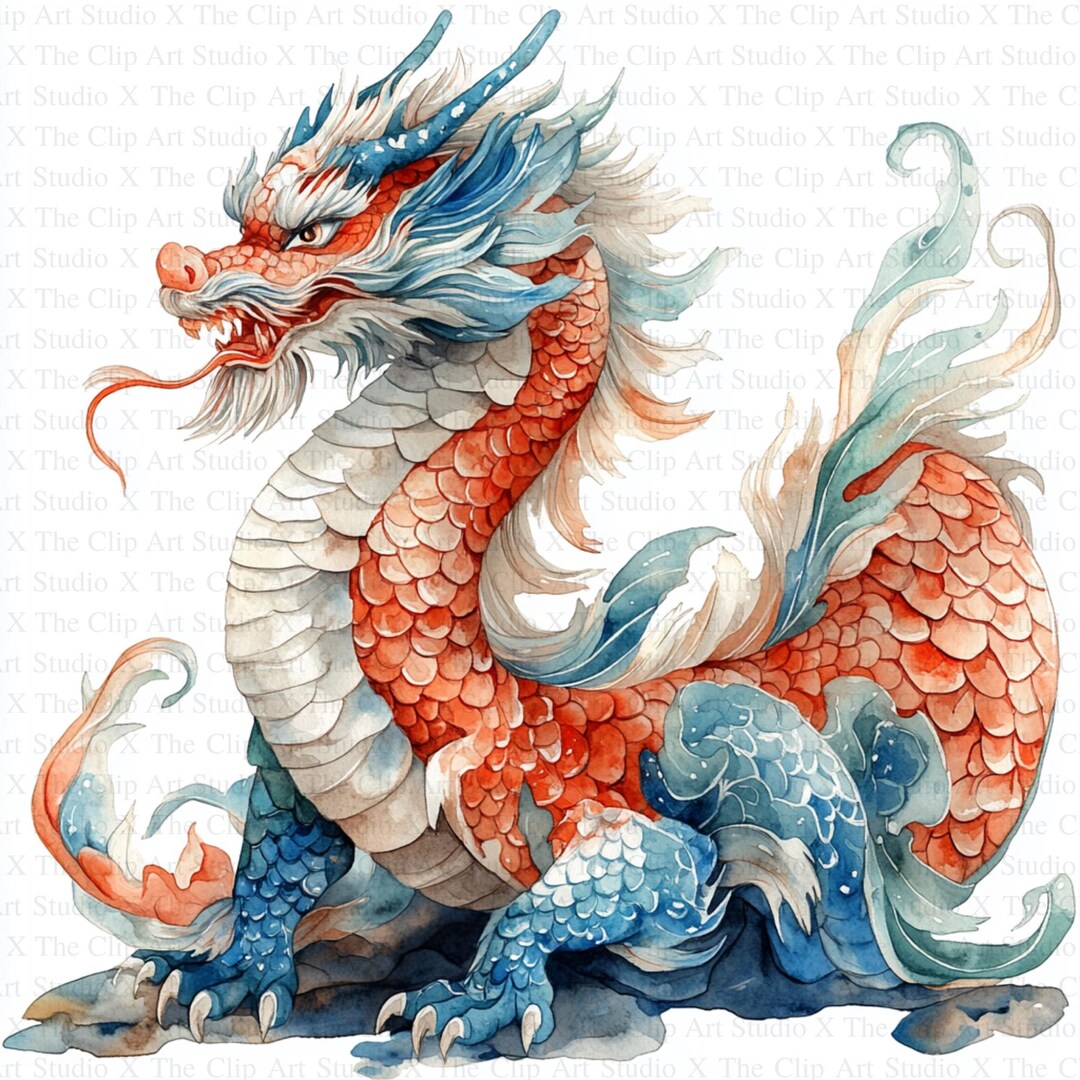 Chinese Dragons Clipart | 10 High Quality Jpgs | Instant Digital ...