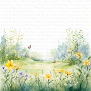 Spring Meadow Clipart | 10 High Quality Jpgs | Digital Download | Card ...
