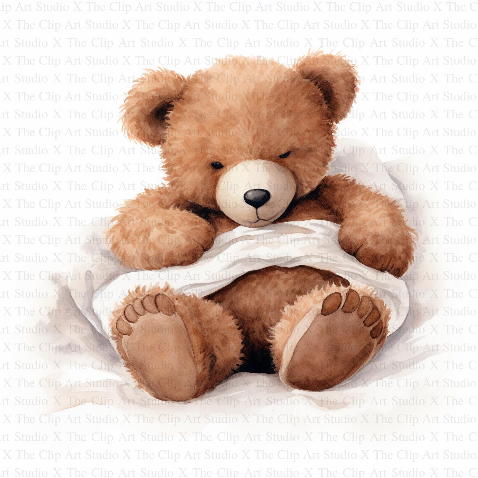 Sleeping Teddy Bears Clipart 10 High Quality Jpgs Digital Download ...