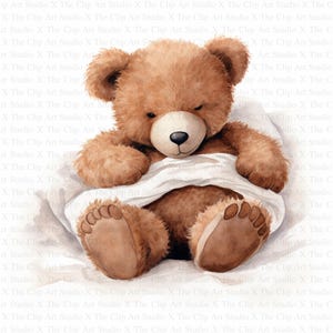 Sleeping Teddy Bears Clipart | 10 High Quality Jpgs | Digital Download ...