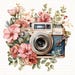 Vintage Floral Camera Clipart | 10 High Quality Jpgs | Digital Download ...