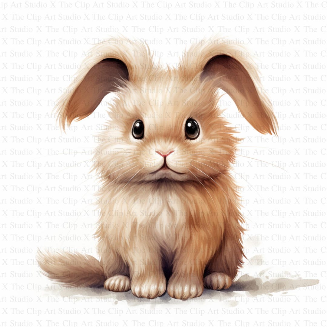 Fluffy Bunny Clipart | 10 High Quality Jpgs | Digital Download | Rabbit ...