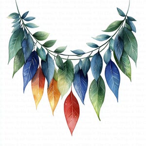 Boho Leaves Decor Clipart | 10 High Quality Jpgs | Digital Download ...