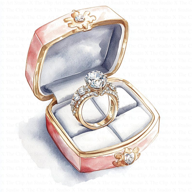 Engagement Ring Box Clipart | 10 High Quality JPG | Digital Download ...