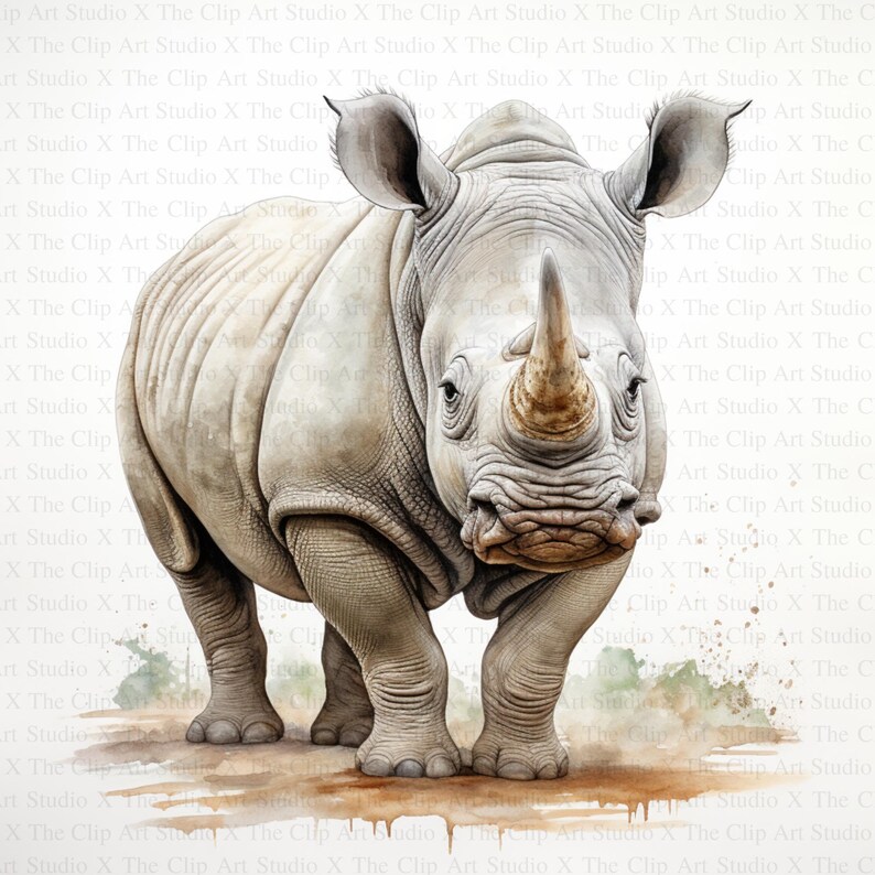 Rhino Clipart | 10 High Quality Jpgs | Digital Download | Paper Crafts ...