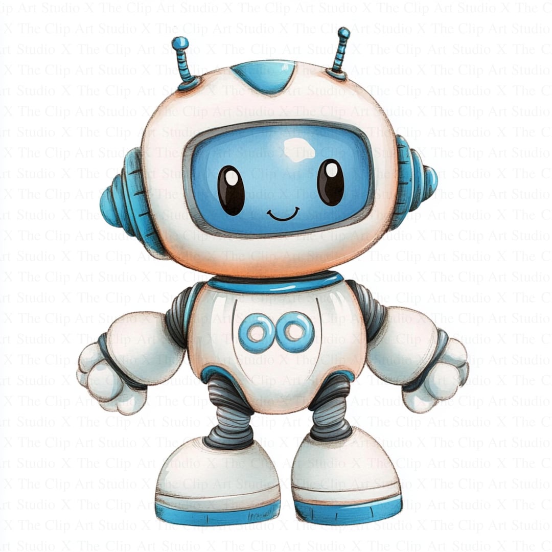 Cute Little Robots Clipart | 10 High Quality Jpgs | Digital Download ...