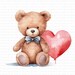 Teddy Bear With Heart Clipart | 10 High Quality Jpgs | Instant Digital ...