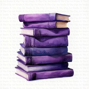 Stack of Purple Books Clipart | 10 High Quality Jpgs | Digital Download ...