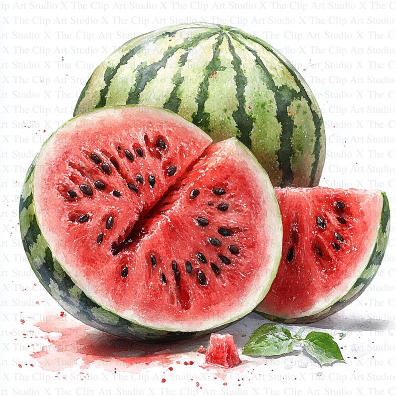 Watermelon Clipart 10 High Quality Jpgs Nursery Art Clip Art Card ...
