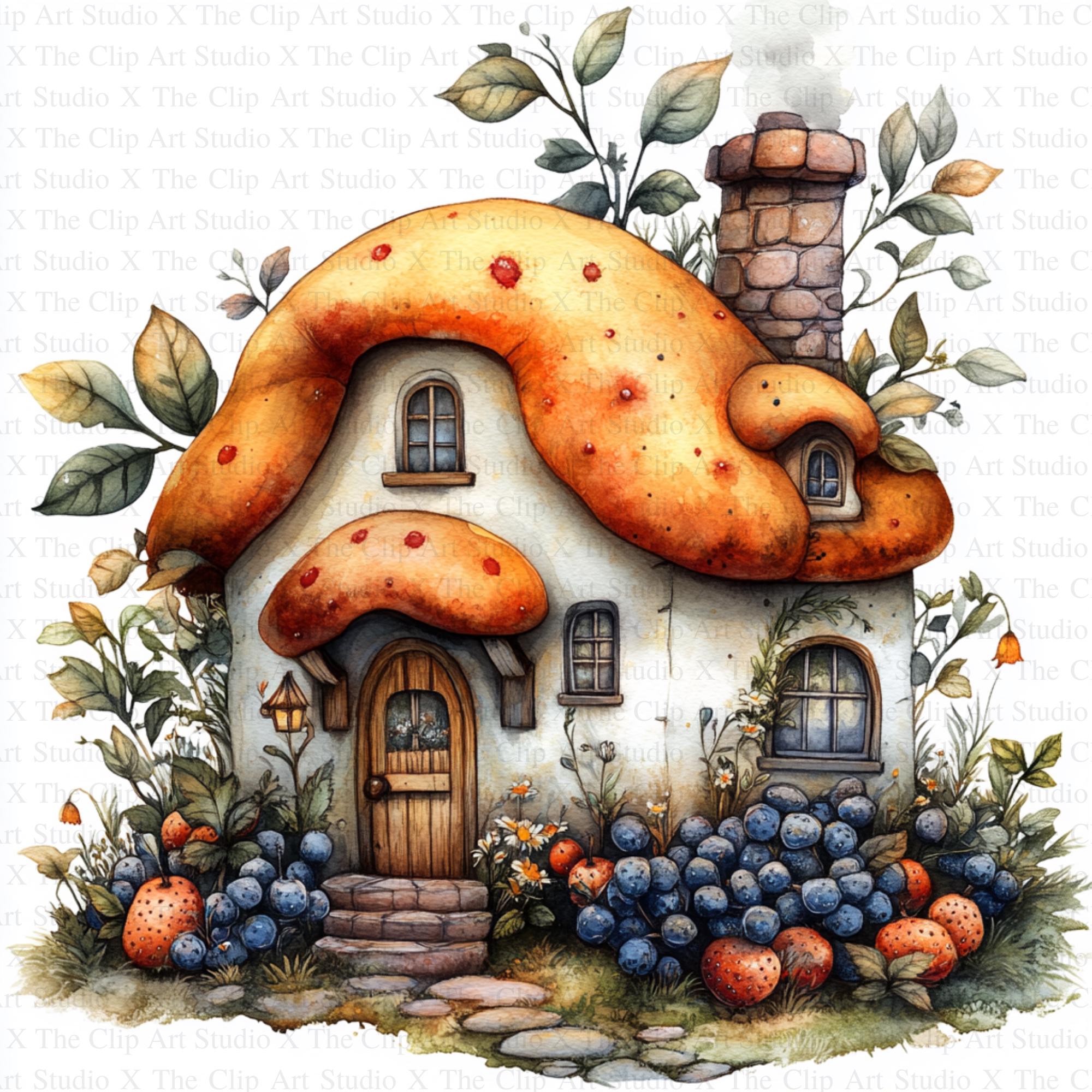 Fairy Fruit Houses Clipart | 10 High Quality Jpgs | Instant Digital ...
