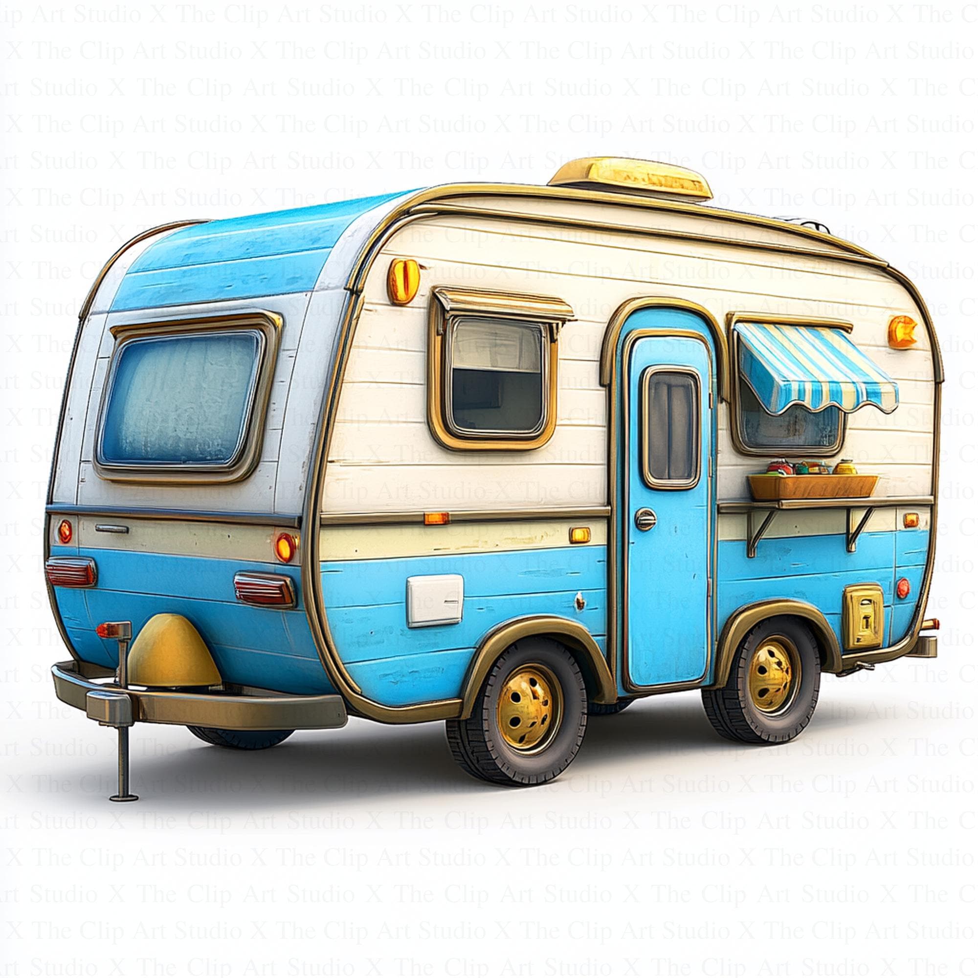 Cartoon Trailer Clipart 10 High Quality Jpgs Digital Download Digital ...