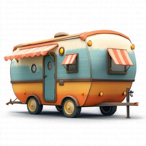 Cartoon Trailer Clipart | 10 High Quality Jpgs | Digital Download ...