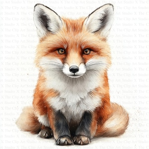 Watercolor Cute Foxes Clipart | 10 High Quality Jpgs | Digital Download ...