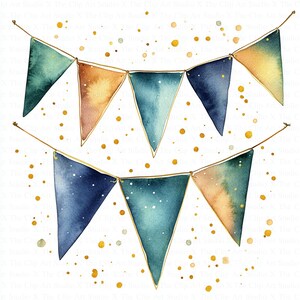 Party Bunting Clipart | 10 High Quality Jpgs | Digital Download ...