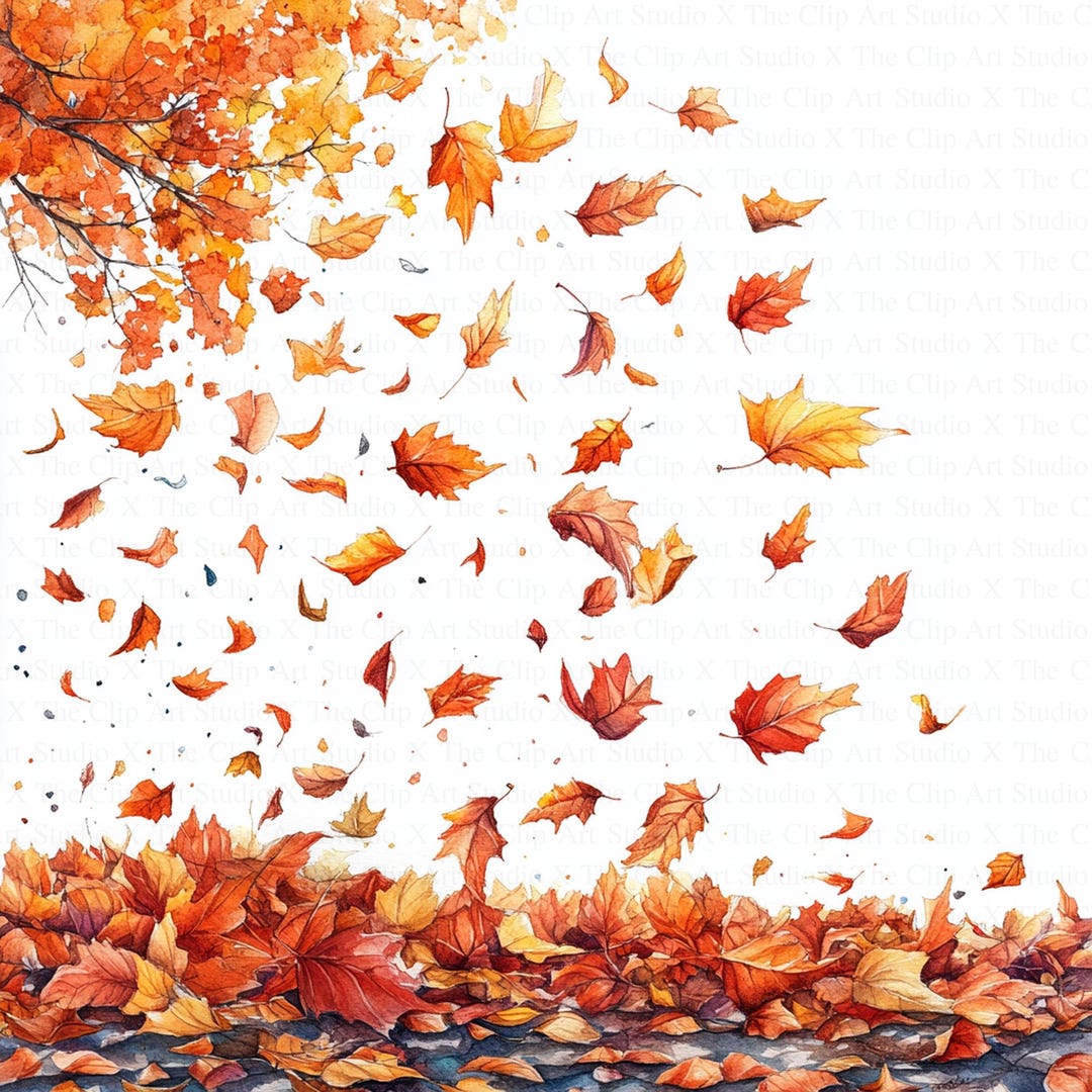 Falling Autumn Leaves Clipart | 10 High Quality JPG | Digital Download ...