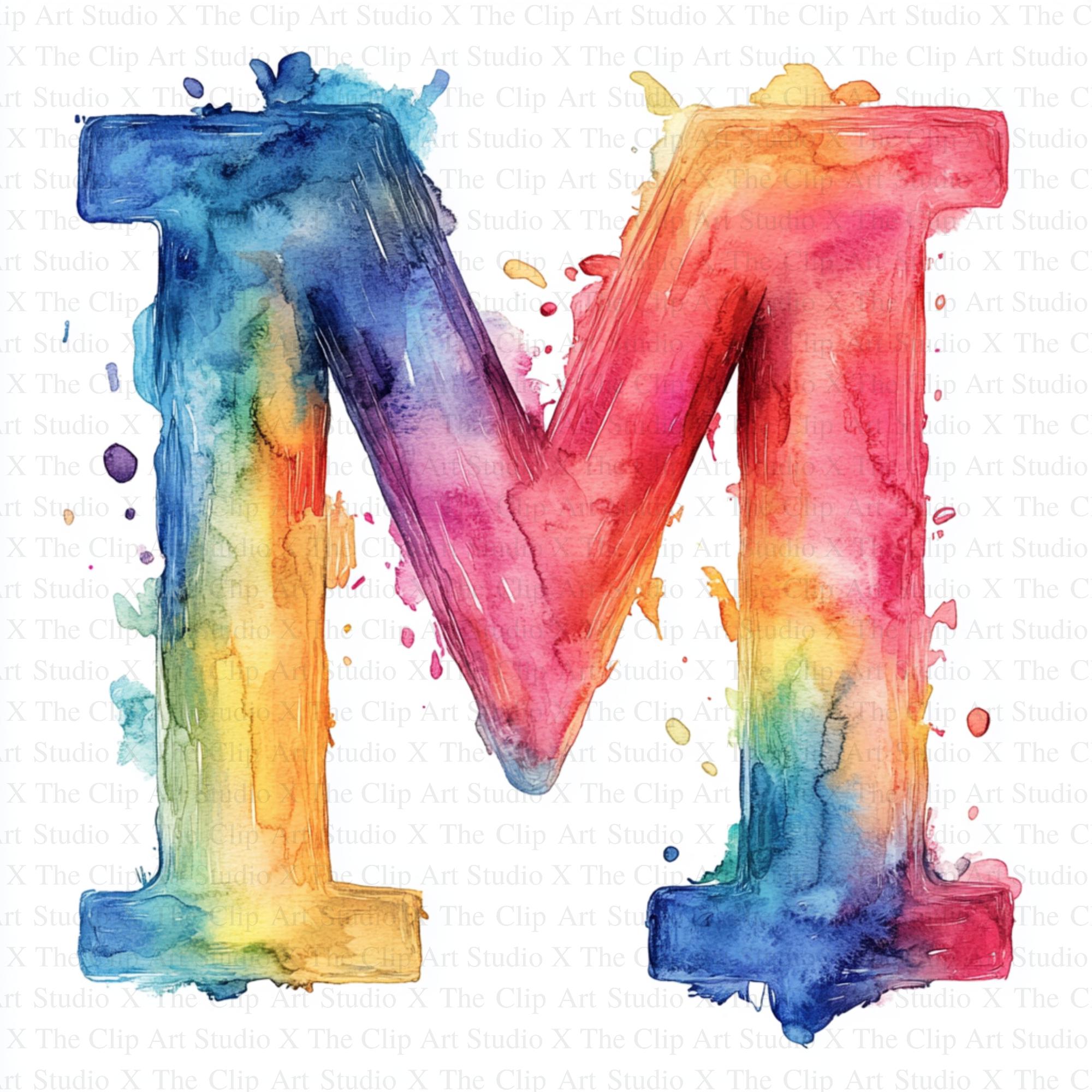 Letter M Clipart 10 High Quality Jpgs Digital Download Nursery Art Card ...