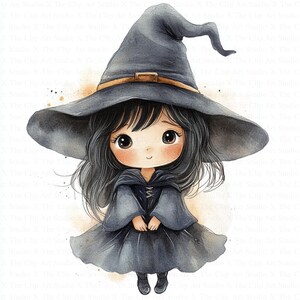 Little Witch Cartoon Clipart 10 High Quality Jpgs Digital Download ...