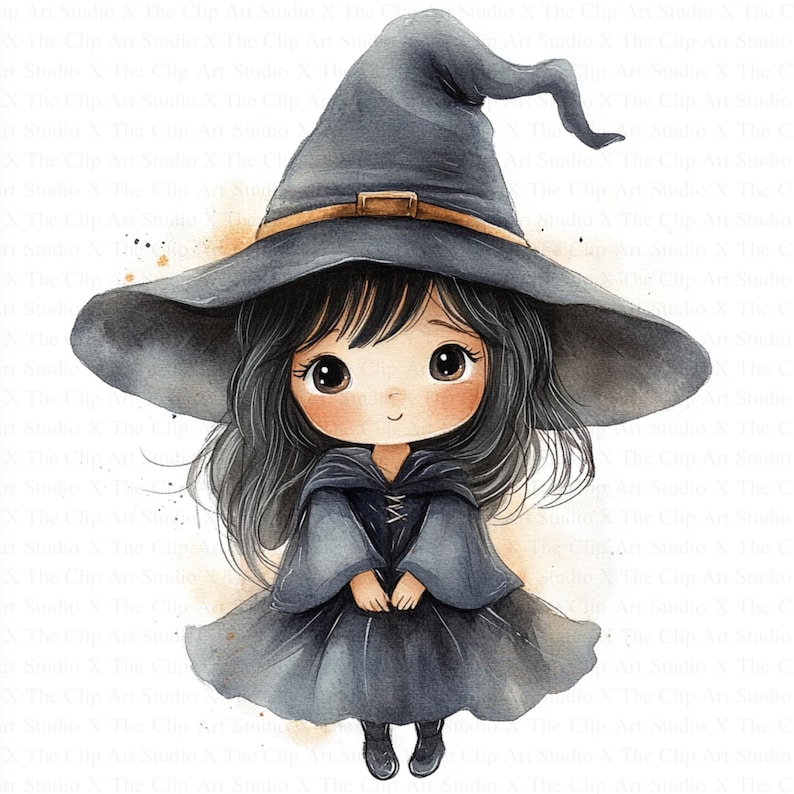 Little Witch Cartoon Clipart 10 High Quality Jpgs Digital Download ...