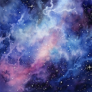 Watercolor Galaxy Backgrounds | 10 High Quality Jpgs | Digital Download ...
