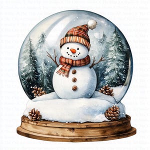 Snowman Christmas Snow Globe Clipart | 10 High Quality Jpgs | Digital ...