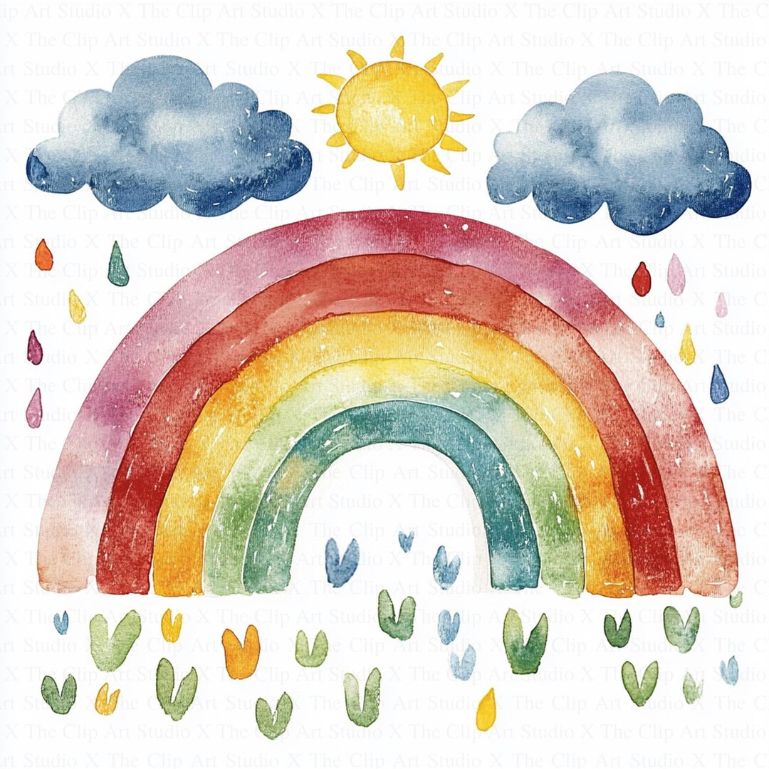 Sun and Rainbow Clipart | 10 High Quality Jpgs | Digital Download ...