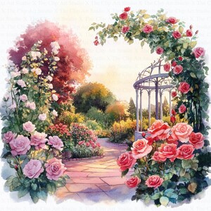 Rose Garden Clipart | 10 High Quality Jpgs | Digital Download ...