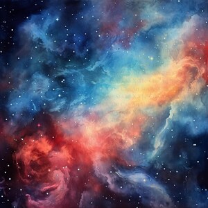 Watercolor Galaxy Backgrounds | 10 High Quality Jpgs | Digital Download ...
