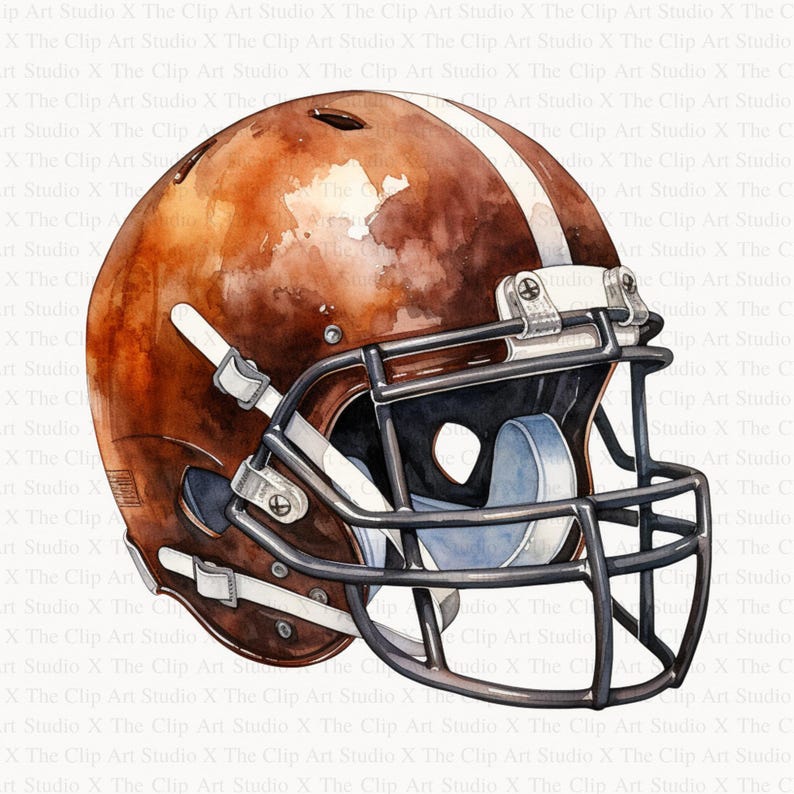 Football Helmet Clipart 10 High Quality Jpgs Digital Download Card ...