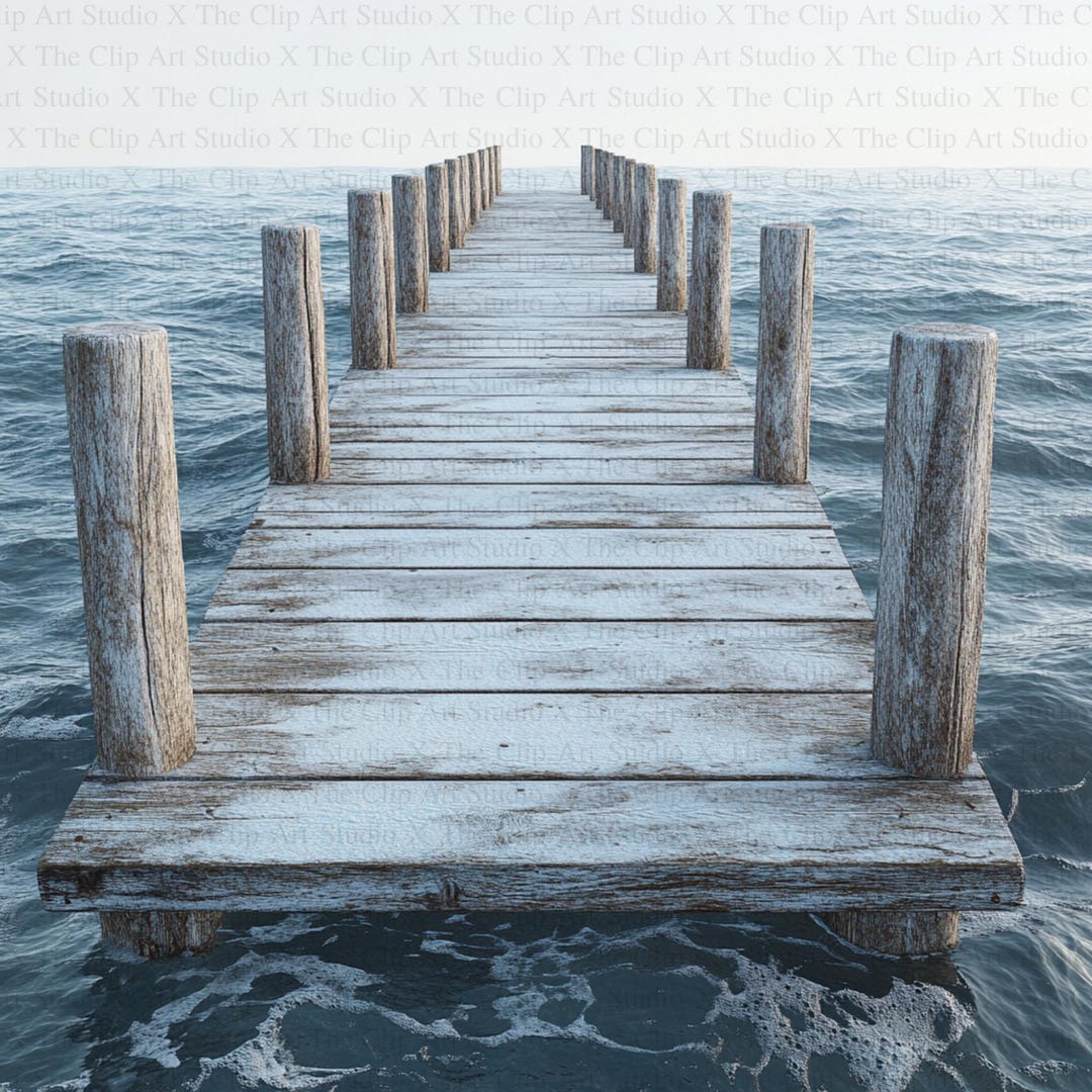 Sea Pier Clipart | 10 High Quality Jpgs | Digital Download | Watercolor ...