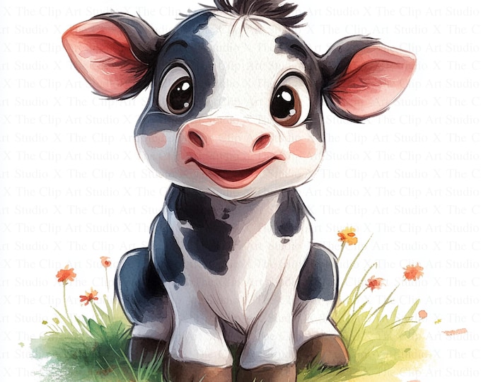 Cartoon Kuh Clipart | 5 hochwertige JPGs | DigitalDownload | Kunst ...