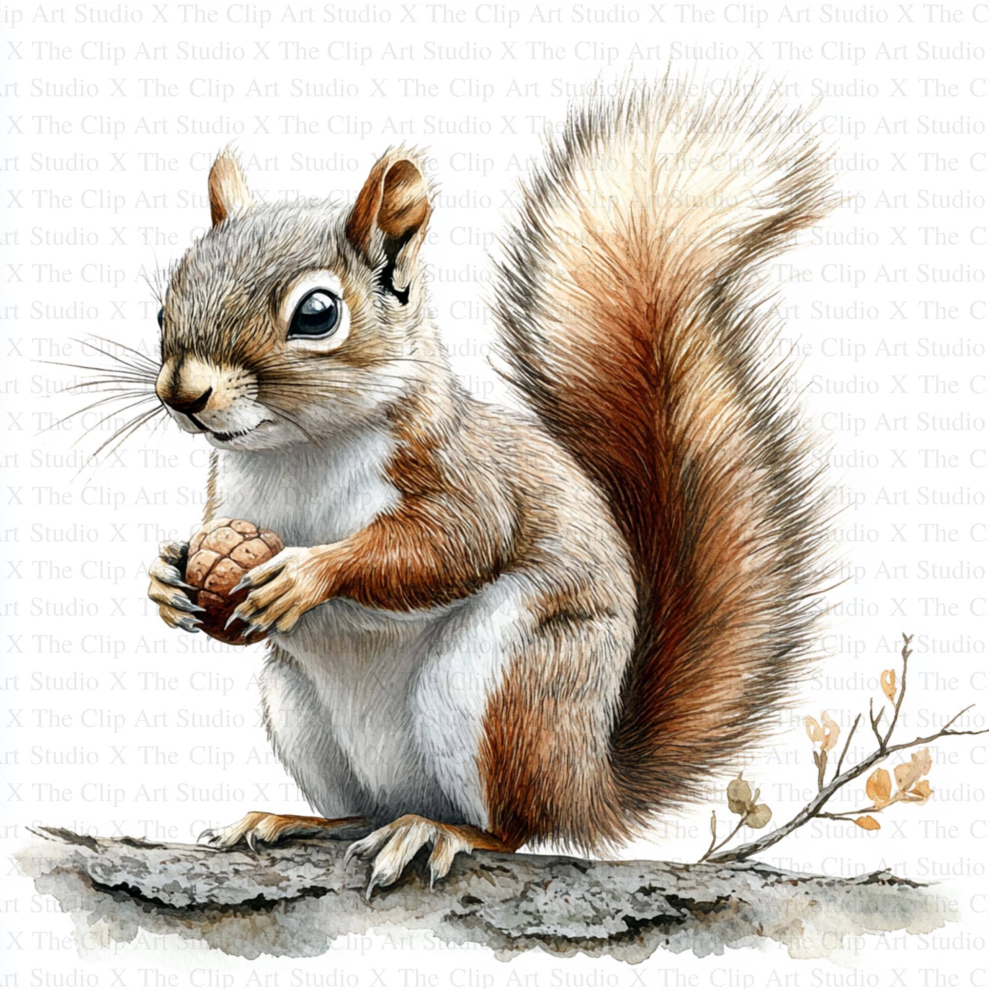 Squirrel Clipart 10 High Quality Jpgs Digital Download Digital Paper ...
