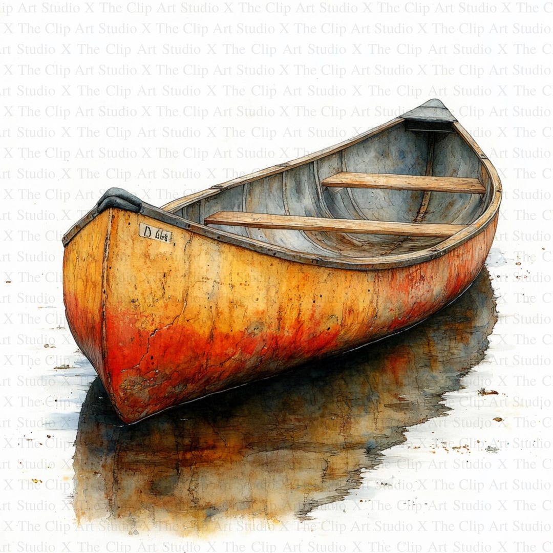 Vintage Canoe Clipart | 10 High Quality Jpgs | Digital Download ...