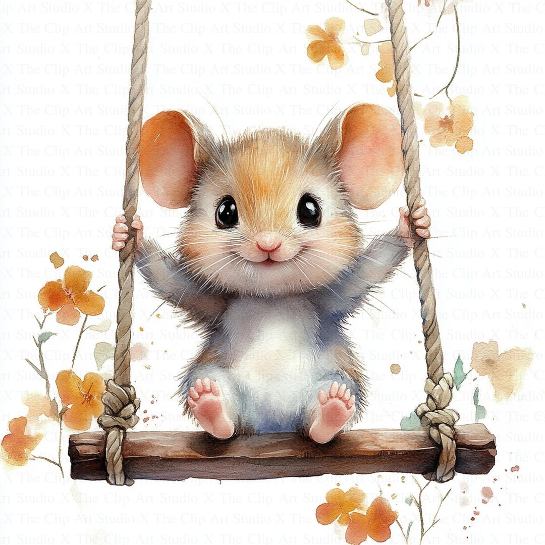 Baby Mouse Swing Clipart | 10 High Quality Jpgs | Digital Download ...