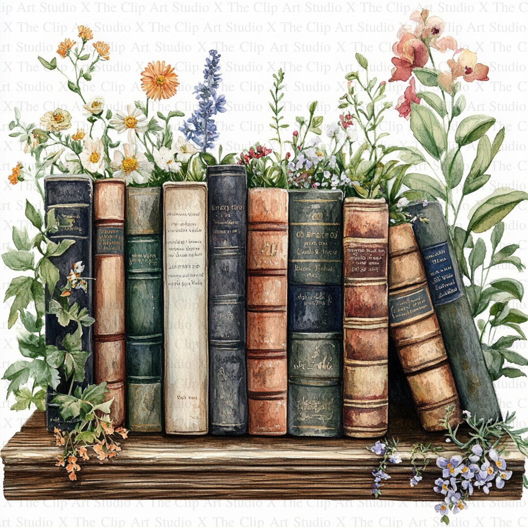 Forgotten Books Clipart | 10 High Quality Jpgs | Digital Download ...